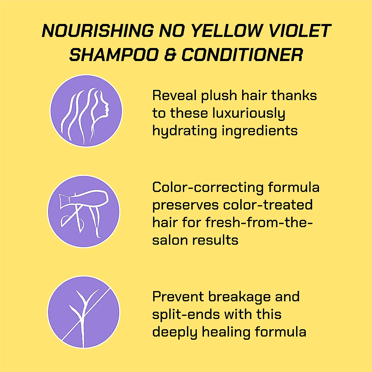 NOW Beauty - Nourishing No Yellow Violet Shampoo And Conditioner - Neutralize Brass, Enhance Shine, Hydrate Hair - 32 Oz Shampoo And 32 Oz Conditioner - 2 Pc