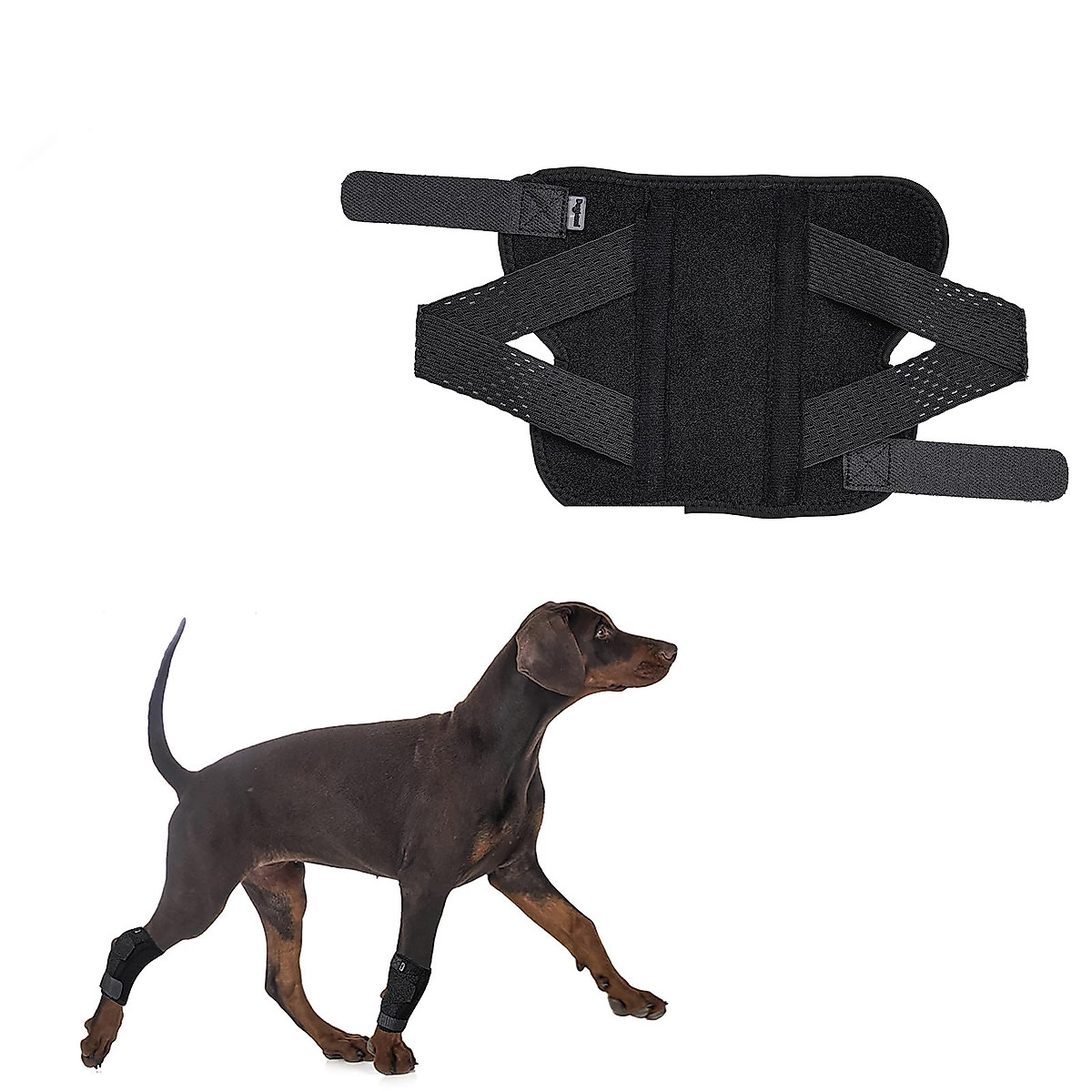 (S/M) Dog Front and Rear Leg Brace, Pair of Dog Leg Brace with Metal Strips, Canine Front Leg Hock Wrap Sleeve for Carpal Support, Protects Wounds Brace Heals and Prevents Injuries and Sprains