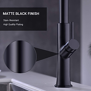 TRUSTMI Touch Kitchen Faucet, Kitchen Sink Faucet, Smart Kitchen Faucet Touch-On Activated, Single Hole Kitchen Faucet with 2 Function Pull Down Sprayer, Lead-Free Water Supply, Matte Black