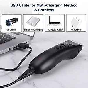 Kilison Groin Hair Trimmer for Men, Waterproof Wet/Dry Body Trimmer with 2 Removable Ceramic Blade, Electric Beard Trimmer for Ultimate Male