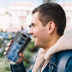 Qatdey Gifts for Son Tumbler 20oz, Son Gifts from Mom/Dad, Birthday Gifts for Son Cup, Gifts for Grown Son on Wedding Day, To My Son Gift Ideas, Christmas Graduation Gifts for Son 1PC