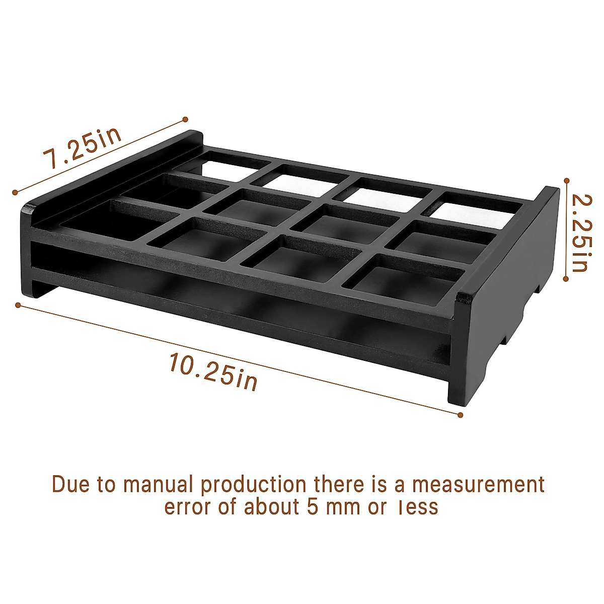 Shot Glass Holder, 12 Storage Holes Party Server Vintage Black Wood Shot Glass Tray (Shot Glass Not Included)