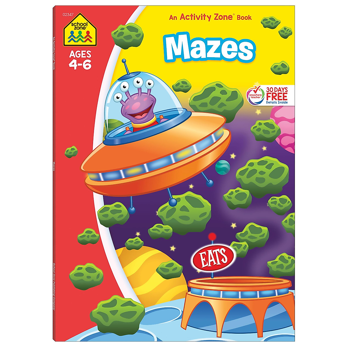 School Zone - Mazes Workbook - 64 Pages, Ages 4 to 6, Preschool, Kindergarten, Maze Puzzles, Wide Paths, Colorful Pictures, Problem-Solving, and More (School Zone Activity Zone® Workbook Series)