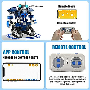 MSNOR Gxi Robot Building Kit for Kids, Toy Robot Building Blocks for Boys Age 8+ STEM Projects Robotics Kit with App & Remote Control, 405 Pieces