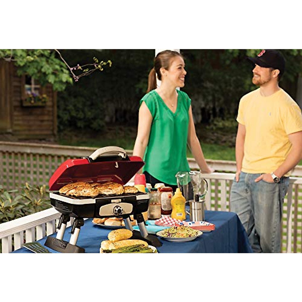 Cuisinart CGG-180T Portable, 17.6 x 18.6 x 11.8-Inch, Petit Gourmet Tabletop Gas Grill, Red