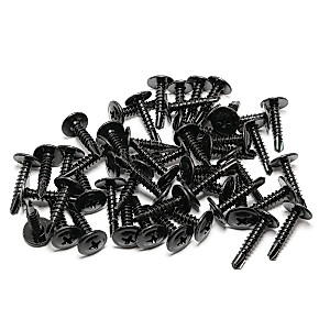 Pro Bamboo Kitchen 50pcs #8 x 3/4" Carbon Steel Cross Large Self-Tapping Truss Head Screws Black