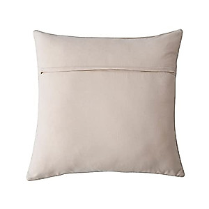 Creative Co-Op Square Cotton Pillow with "Merry Christmas" Embroidery, Cream and Sienna