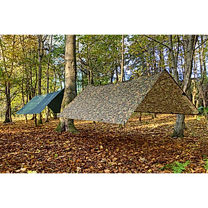 DD Hammocks - DD Tarp 3.5 x 3.5 - MC (11.5ft x 11.5ft) - 100% Waterproof Lightweight & Multifunctional Large Camo Rainfly Tarp Tent Shelter for Camping Bushcraft & Hiking Adventure