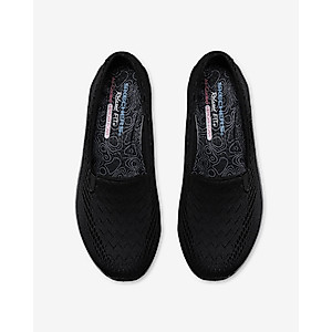 Skechers Women's Reggae Fest-Willows Loafer Flat, Black, 8 Wide