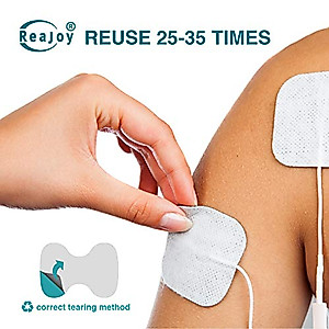 Reajoy 4.5X6 Large Butterfly OTC TENS Unit Pads, 2-Pack American Gel Tens Replacement Pads Electrode Patches for Digital Massager Units and TENS EMS Machine Device