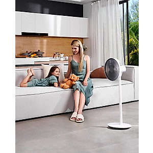 Ofuzzi Breeze 10 Smart Pedestal Fan for Bedroom, Smart Fans works with Alexa/Google, 27db Pedestal Fan for Indoors, 100 Speeds, 140° Oscillating Fan, 46ft Vented Portable Stand Fan for Quiet Spaces