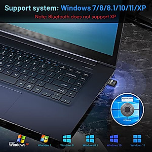 USB WiFi Bluetooth Adapter 2-in-1,Bluetooth Wireless External Receiver，600Mbps 2.4/5.8Ghz Dual Band Wireless Network,Plug and Play, for PC/Laptop/Desktop,Support Win7/8/8.1/10/Win 11