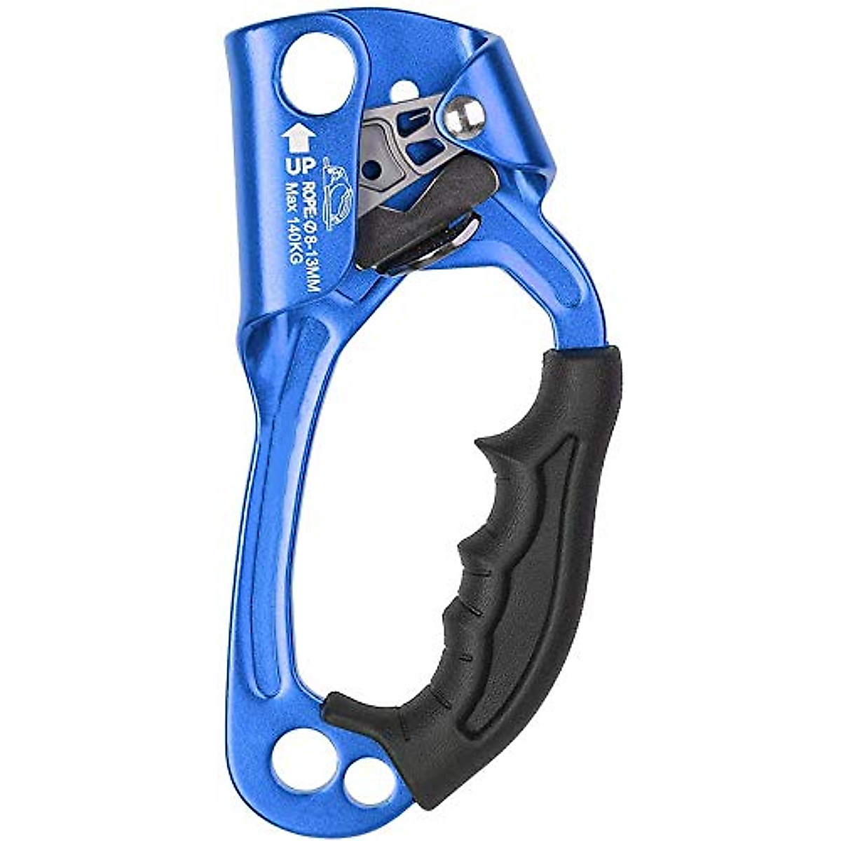 SZCQ SRT Climbing Equipment Hand Ascender Light Alloy Mountaineering Rock Ergonomic Rappelling Gear Handled Right asender Arborist Tree Climber Rigging (Blue,Right Hand)