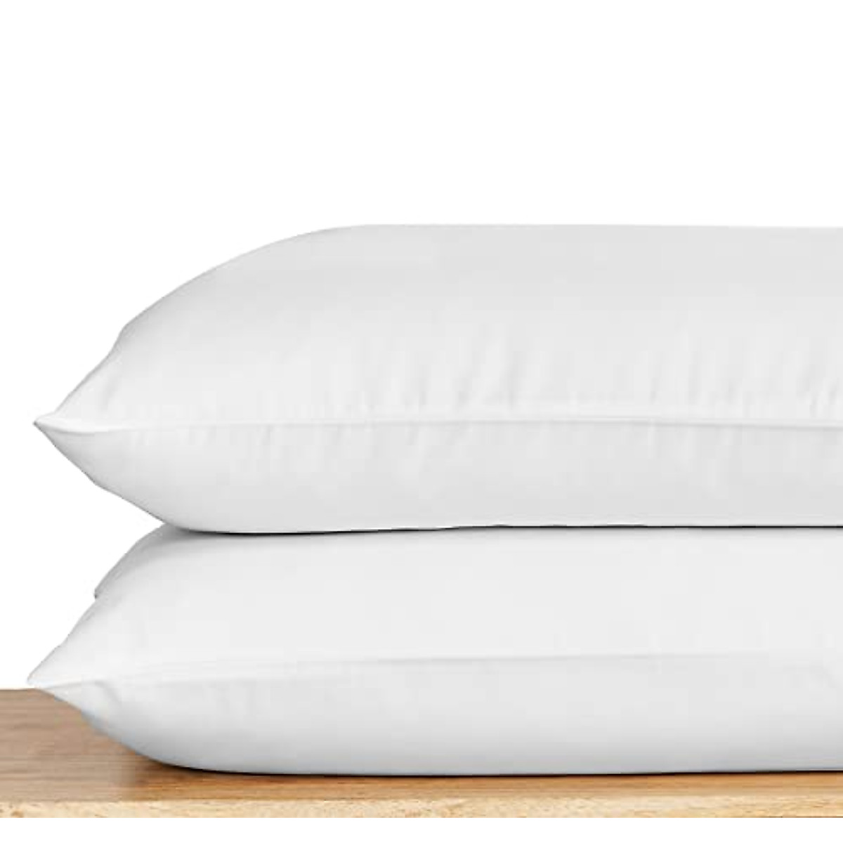 CALIFORNIA DESIGN DEN Luxuriously Soft Hotel Quality 600 Thread Count, 100% Cotton Set of 2 Cases, Crisp & Cool White Standard Pillow Cases Fits Standard & Queen Pillows (Bright White)