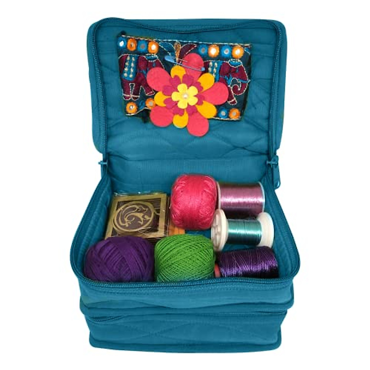 Yazzii Double Petite Craft Organizer Bag - Portable Storage Bag Organizer - Multipurpose Storage Organizer for Crafts, Toiletries, Medication, Cosmetics & Jewelry