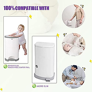 Diaper Pail Refills Increased12% length Compatible with Dekor Plus Diaper Pails Lavender Scent Holds up to 2552 Diapers (4 Pack)