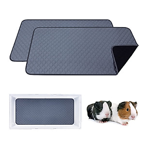 2 Pack 21 x 47” Guinea Pig Cage Liners Small Animal Pee Pads Pet Bedding Mat Guinea Pig Bedding Absorbent Pee Pads for Hamsters, Rabbits, Hedgehogs