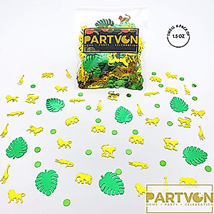 1500PCS Jungle Animal Confetti Safari Theme Table Confetti | Zoo Animal Shape Confetti for Wild One Baby Shower Birthday Party Supplies and Decorations