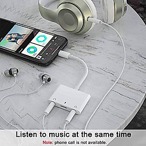 Anytrox Headphone Adapter for iPhone,3 in 1 Dual 3.5mm Audio Stereo Splitter Compatible with iPhone 14 13 Pro/12 iPad,Audio Output for 3.5mm Jack Earphone,Headphone,Speaker and More