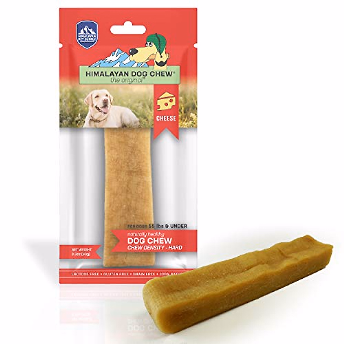 Himalayan Dog Chew Original Yak Cheese Dog Chews, 100% Natural, Long Lasting, Gluten Free, Healthy & Safe Dog Treats, Lactose & Grain Free, Protein Rich, Mixed Sizes, Dogs 55 Lbs & Smaller, 3.3 oz