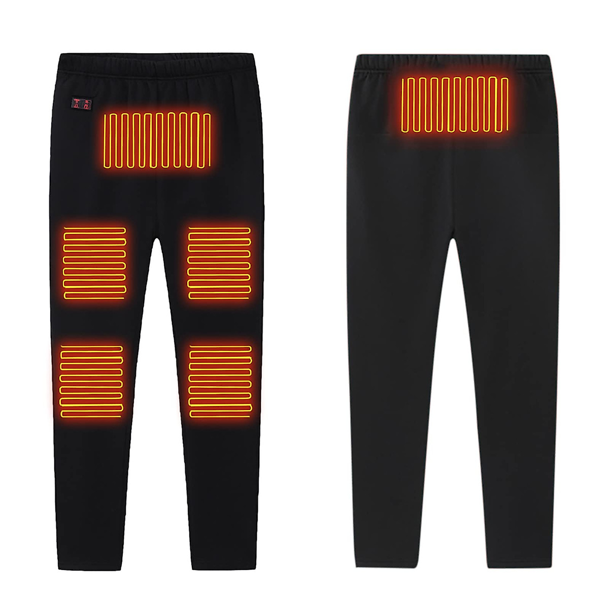 2 Piece Fleece Liend Heated Baselayer Set for Men Winter Warm Heated Underwear Sets Mens Heated Top and Pants No Battery Pack(Black,XX-Large)