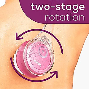 Beurer FC55 Electric Body Scrubber for Exfoliating and Massage, Waterproof for Showering, Cordless and Rechargeable, Spinning Skin Cleansing Brush with 2 Attachments