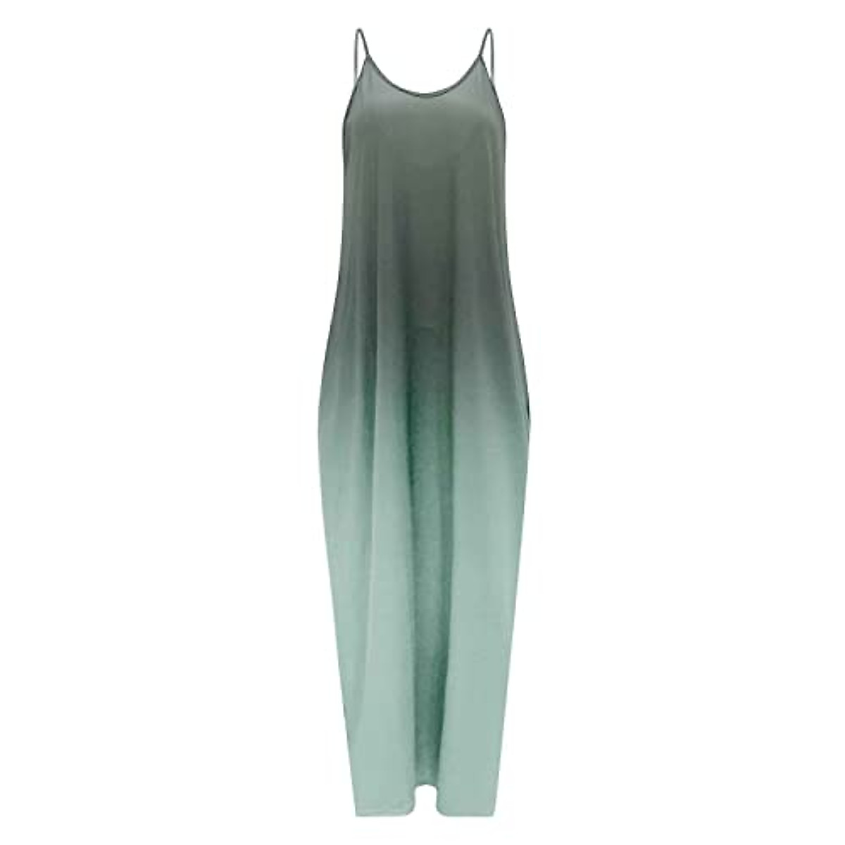 Long Summer Dresses for Women 2023 Women Suitable Dress Long Maxi V Neck Loose Sleeveless Print Dress Boho Beach Mint Green