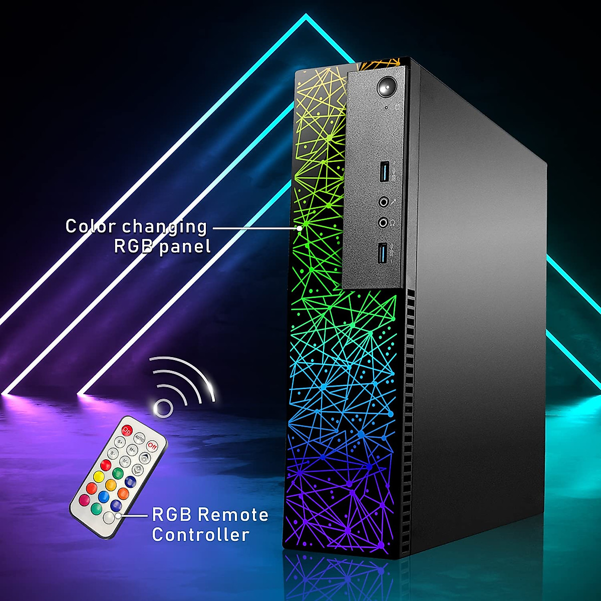 Lenovo ThinkCentre RGB Small Form Desktop Computer, Intel Core i7-6700 Upto 4.0GHz, Radeon RX 550 4GB GDDR5, 32GB RAM, 1TB SSD, 4K 2-Monitor Support, Wi-Fi, Bluetooth - Windows 10 Pro (Renewed)