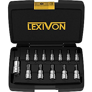 LEXIVON Tamper Proof Torx Bit Socket Set, Premium S2 Alloy Steel | 13-Piece Security Star T8 - T60 Set | Enhanced Storage Case (LX-146)