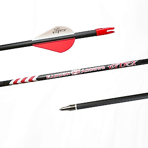 Hunting Archery Carbon Arrow 400 Spine with 2.5″ Vanes Removable Tips for Compound Bow &Recurve Bow (30 Inch)