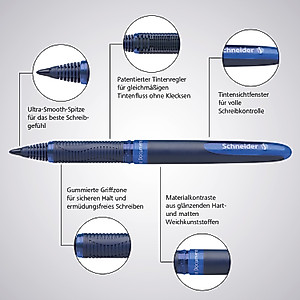 Schneider One Business Rollerball Pen, 0.6 mm Ultra-Smooth Tip, Blue Barrel, Blue Ink, Blister Pack of 1 Pen (78303)