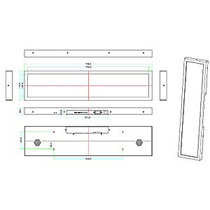 28 inch Stretched Bar LCD Panel Monitor Resolution 1920×360 Machine External Dimension 738x171x39mm with 2HDMI USB Input