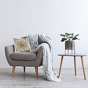 Stupell Industries Abstract Dandelion Flower Full Bloom Brown White Design by Liz Jardine Pillow, 18 x 18