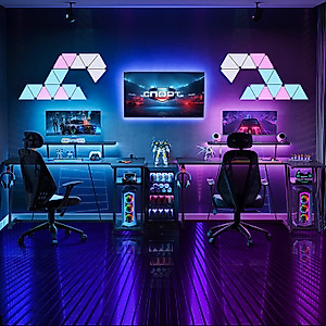 MOTPK White Gaming Desk L Shaped with LED Lights, Corner Gaming Computer Desk 55inch with Power Outlets, Gaming Table with PC Storage Shelf, Gamer Desk with Monitor Shelf