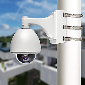 WiTi Universal Vertical Pole Mount for Security Camera, Solid Metal Bracket with Loops, Suitable for CCTV Cameras(Medium Size)