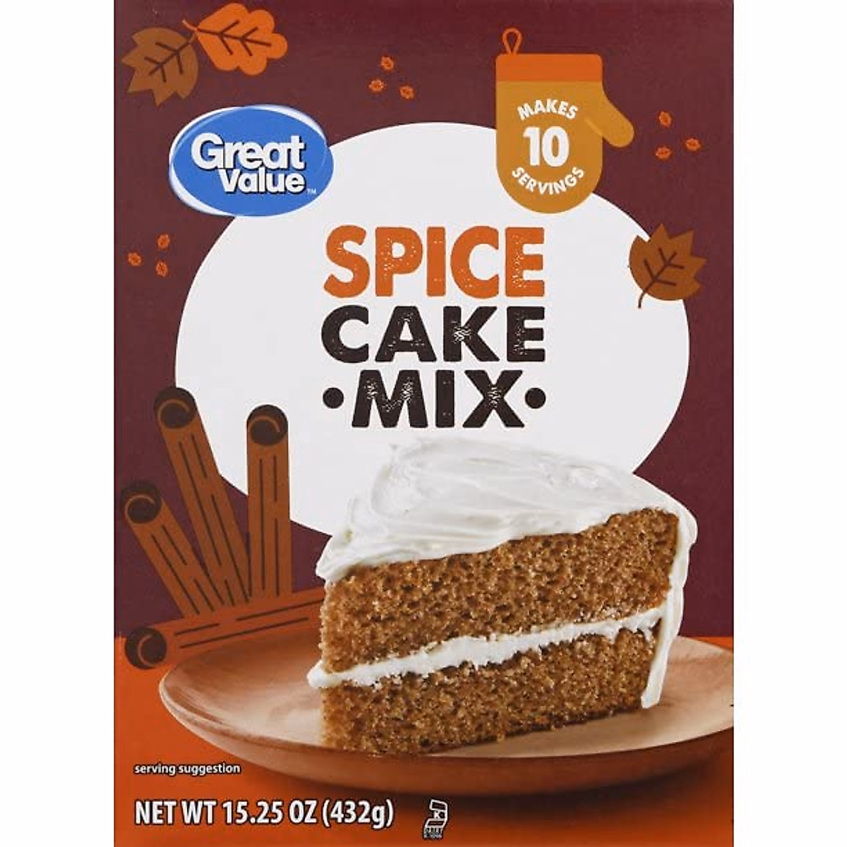 Great Value Spice Cake Mix, 15.25 Ounce, 1 Count