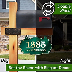 Hanging Address Sign, House Address Plaque, Indoor/Outdoor Use, 8x13 Inch, 22 Colors, Reflective Option, USA Made by My Sign Center (Victorian)