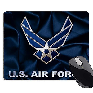 Wknoon US Air Force Personalized Custom Gaming Mousepad Rectangle Mouse Pad Office Accessory and Gift Design Navy Blue Mouse Pads