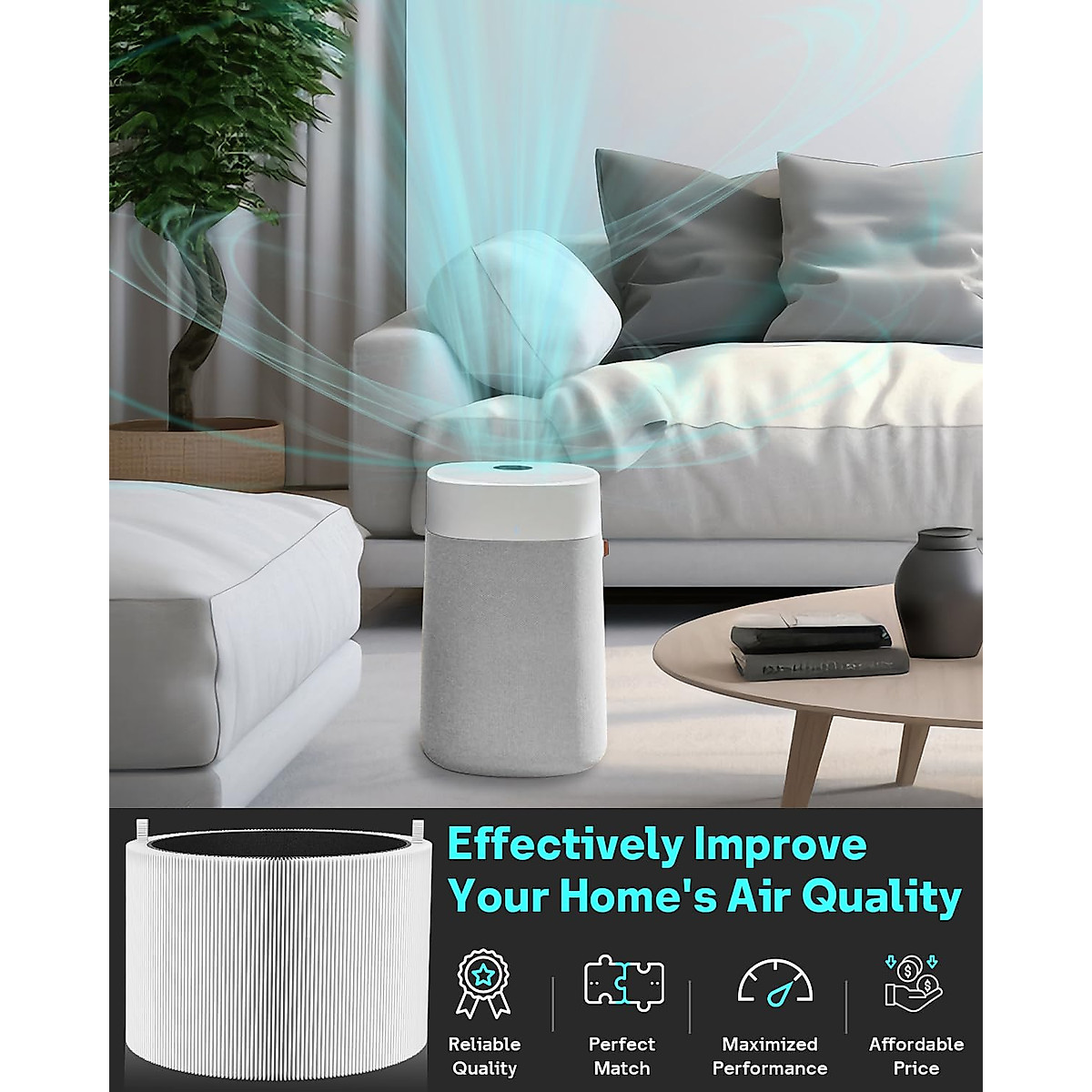 Leemone 2 Pack Blue Pure 211i Max Filter Replacement Compatible with Blueair Blue Pure 211i Max Air Purifier, H13 True HEPA & Activated Carbon Filter, Compare to Part #F2MAX