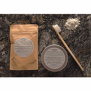 BeNat. Toothpowder Bundle. 3-Pack. Eco-Friendly. All-Natural. (1) Toothpowder in a Reusable Case, (1) Toothpowder Refill, (1) Bamboo Toothbrush.