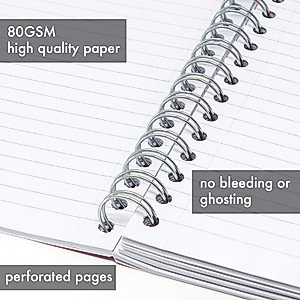 Pukka Pad 5 Subject Spiral Notebook 3-Pack - 200 Pages, 100 Sheets of 80GSM Paper with Repositionable Dividers & Perforated Edges for School & Office Planning & Organization - B5-7 X 10, Blossom