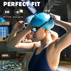 LOCONHA Swim Goggles, 2 Pack Swimming Goggles Anti Fog No Leaking For Adult Women Men Youth