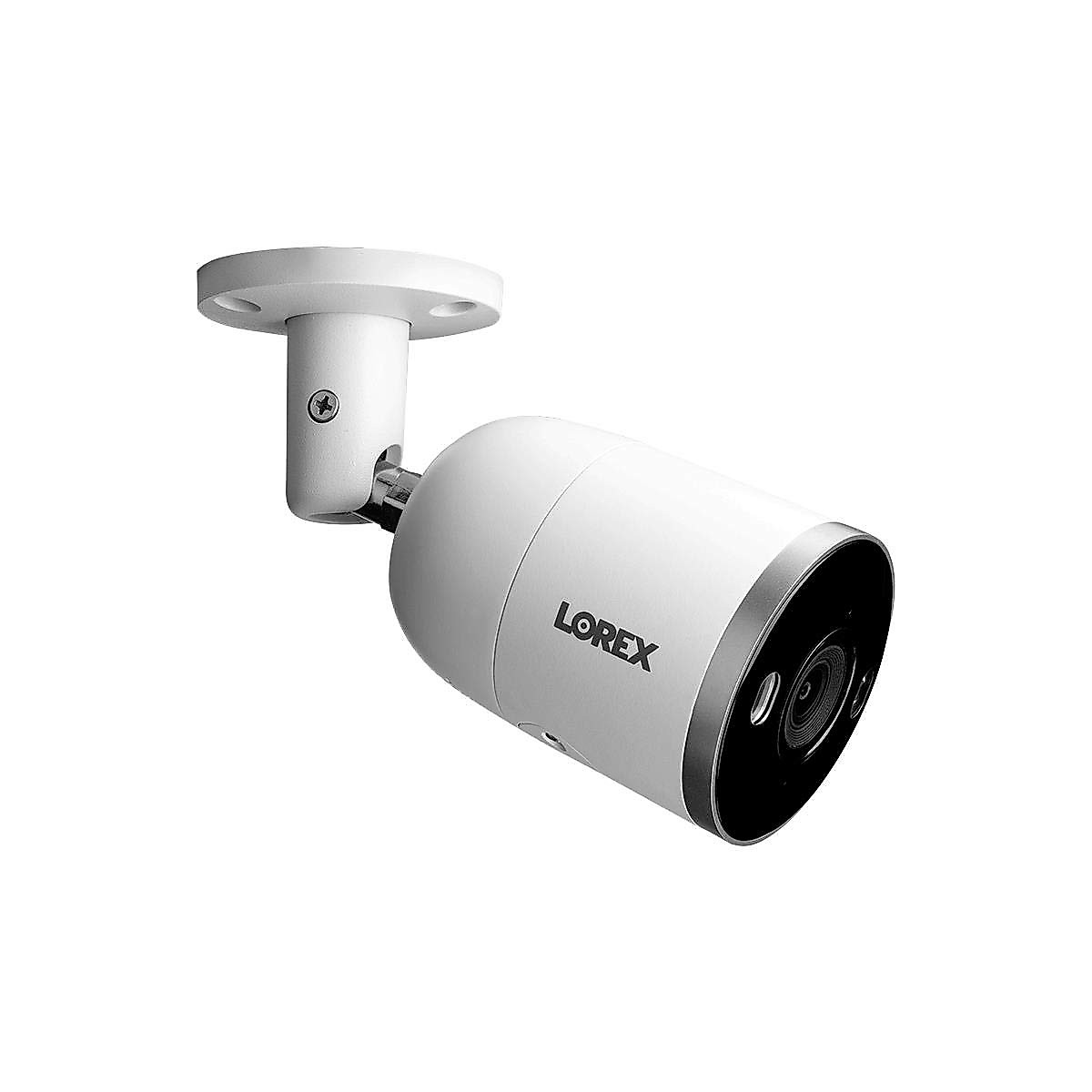 Lorex E892AB Indoor/Outdoor 4K Ultra HD Smart Deterrence IP Bullet Camera with Smart Motion Plus, 150ft NV, CNV, 2.8mm, IP67, Audio, White, 4PK