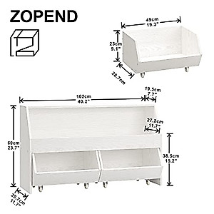 ZOPEND Toy Storage and Organizer for Kid, Boys and Girls Muti-Functional Bookcase and Storage Bin with Moveable Drawers, Children Toddler Storage Carbinet for Playroom, Bedroom, Nursery