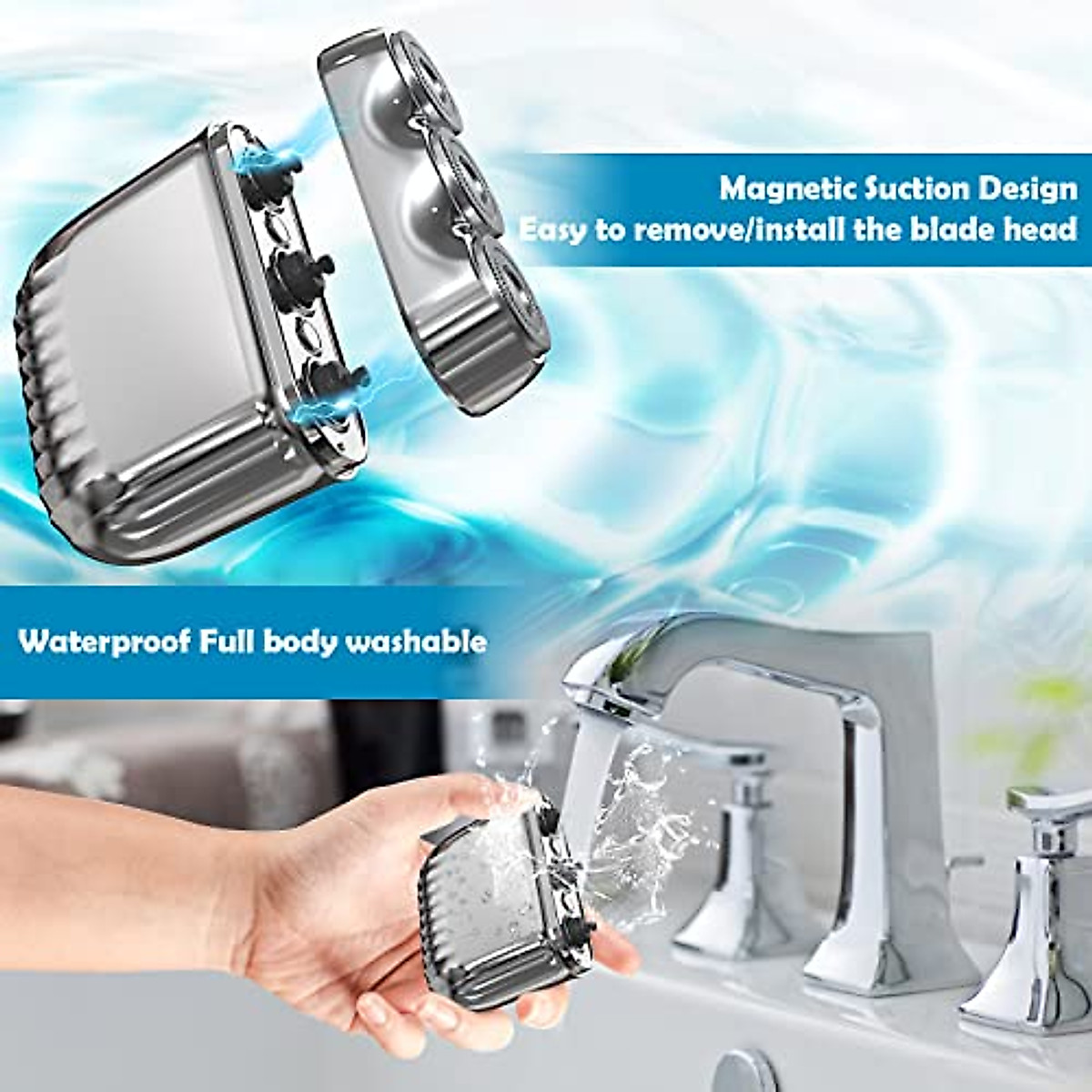 Mini Portable Travel Shaver for Men - Pocket Size Small USB Type C Electric Razor Wet & Dry, Face Washable Professional Shaving, Mens Rechargeable Cordless Waterproof Compact Shave