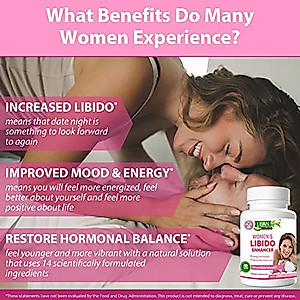 Libido Booster for Women - Natural Female Performance Enhancer, Energy Pills, Hormone Harmony Balance Mood Support Menopause Supplement, Reduce Dryness, Horny Goat Weed, Maca Root, Dhea, 30 Capsules