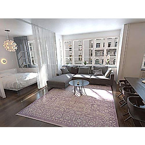 Unique Loom New Classical Collection Traditional Classic Intricate Design with Distressed Vintage Detail, Area Rug (9' 0 x 12' 0 Rectangular, Purple/ Ivory)