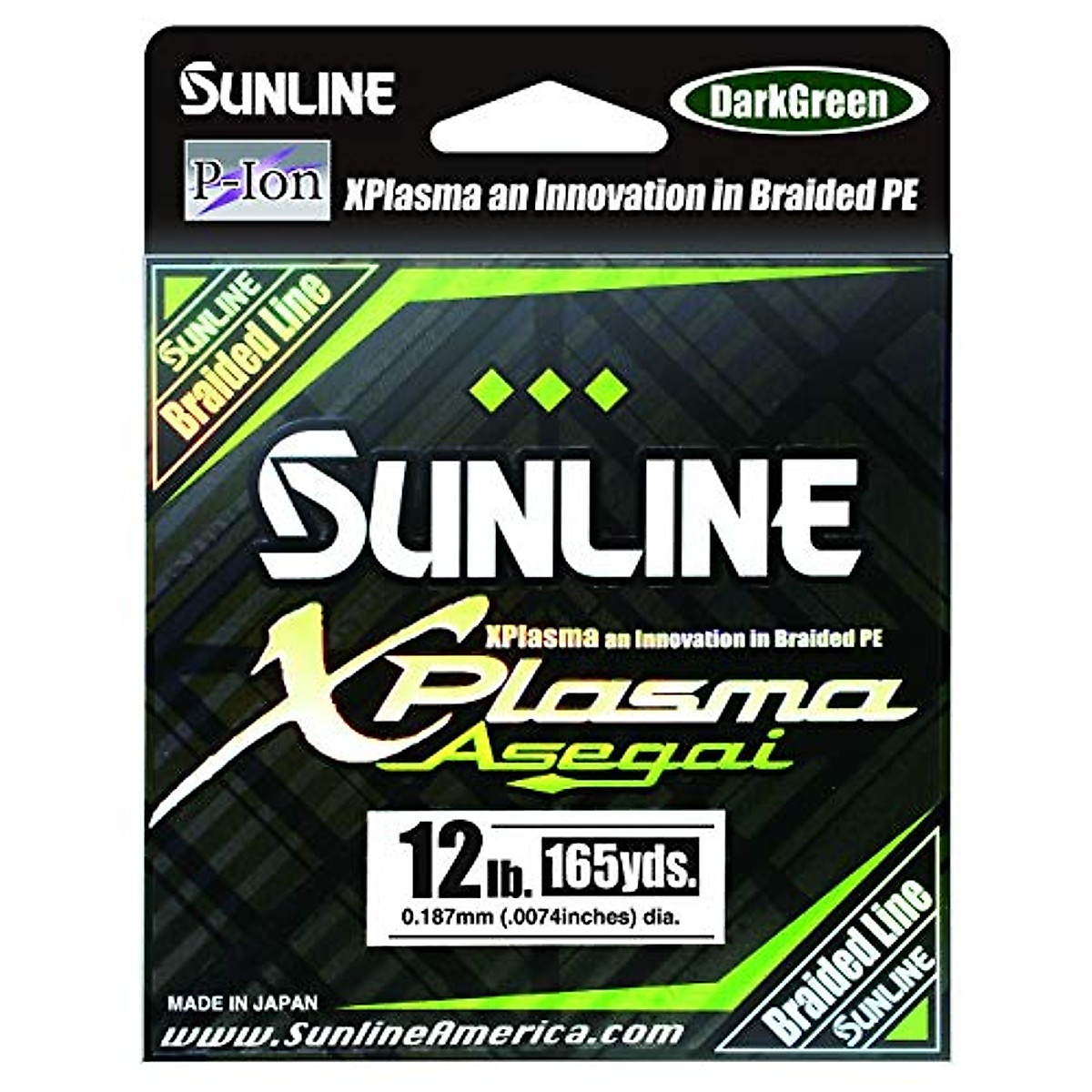Sunline 63043246 Xplasma Asegai, Dark Green, 16LB Test/165 YD