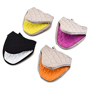 EORTA A Pair Oven Mitts Heat Insulation Short Oven Gloves Crocodile Mouth Shaped Silicone Potholder for Cooking Baking Grilling, Hands Protector, Orange