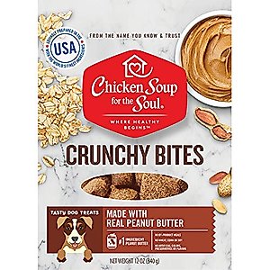 Chicken Soup 418478 12 oz Crunchy Bites Peanut Butter Biscuit Dog Treats Food